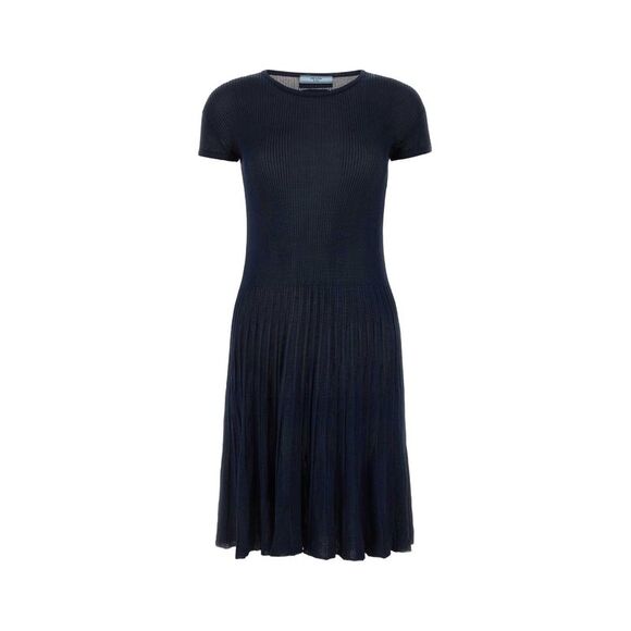 Prada | Dresses | Prada Women Midnight Blue Silk Blend Dress | Poshmark